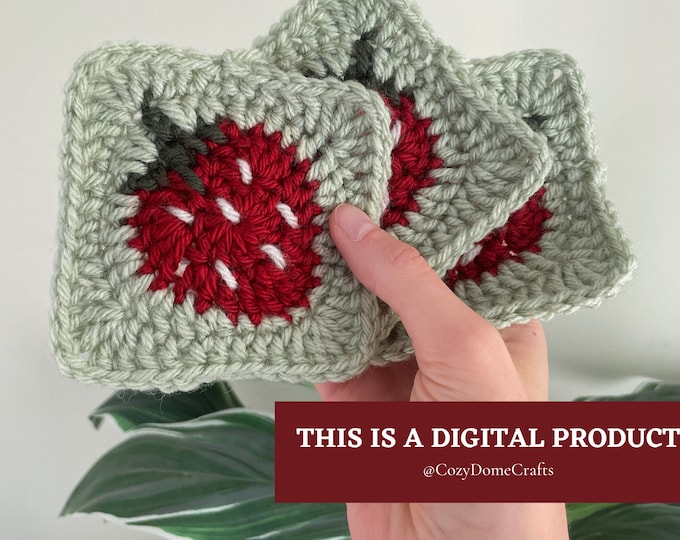 Berry Sweet Granny Square Crochet Pattern - Etsy
