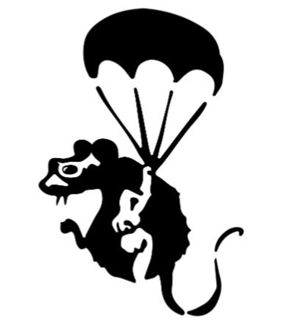 Banksy Parachuting Rat SVG | Etsy