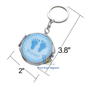 12 PCS Baby Shower Blue Boy Mirror Keychain Favors With Baby - Etsy