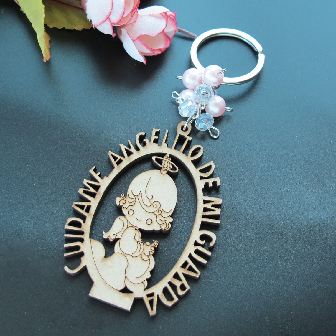 12pcs Baptism Wood Keychain Baptism Favors With Angel Girl - Etsy