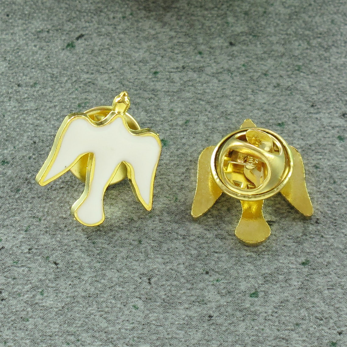 12 PCS Holy Spirit Lapel Pin White Red Emamel Dove First Communion ...