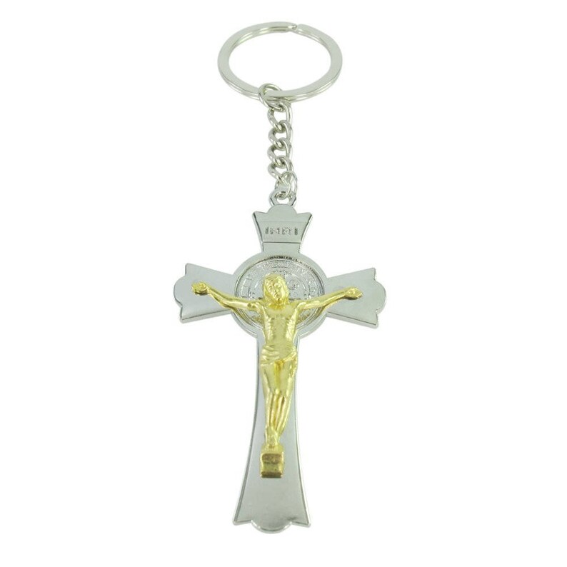 12 Pcs St. Benedict Crucifix Key Chain - Baptism Favors / First ...