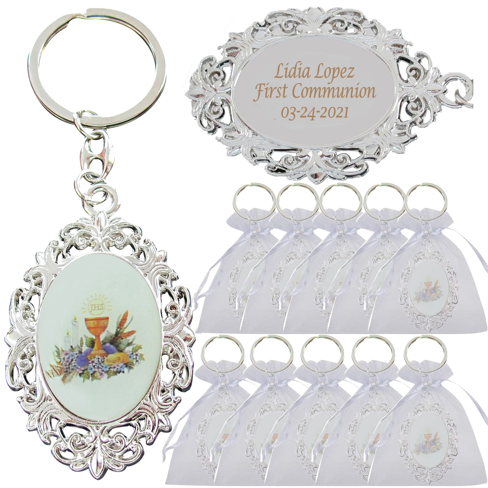 12 PCS First Holy Communion Key Chains With Personalized Laser - Etsy