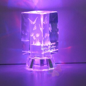 12 Pcs 3D Crystal Cube Baptism Favors With Engraving and Free Organza ...