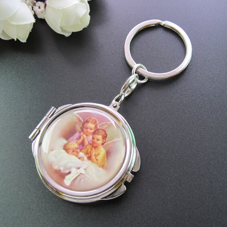 12 PCS Personalized Baptism Compact Mirror Keychain Favor - Etsy