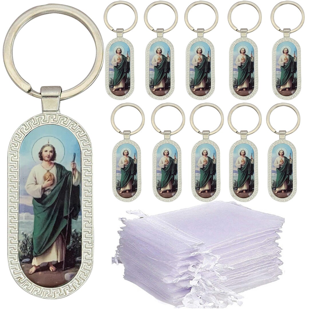 12 PCS Saint Jude Key Chain Baptism Christening Confirmation Religious ...