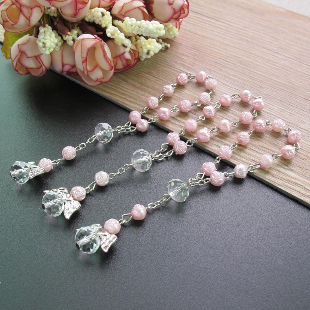 24 Pcs Pink Angel Mini Rosary Baptism Favors for Girl - Etsy