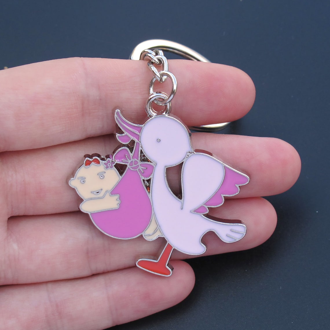 Baby Shower Keychain Party Favors 12 PCS Boy Girl Stork With - Etsy
