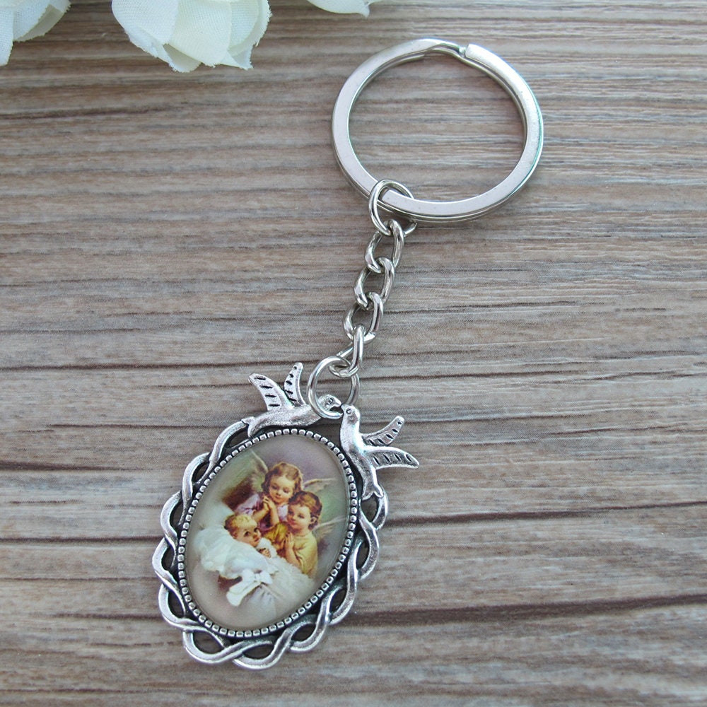 12 Pcs Baby Angel Baptism Keychain With Organza Favor Bags Boy - Etsy