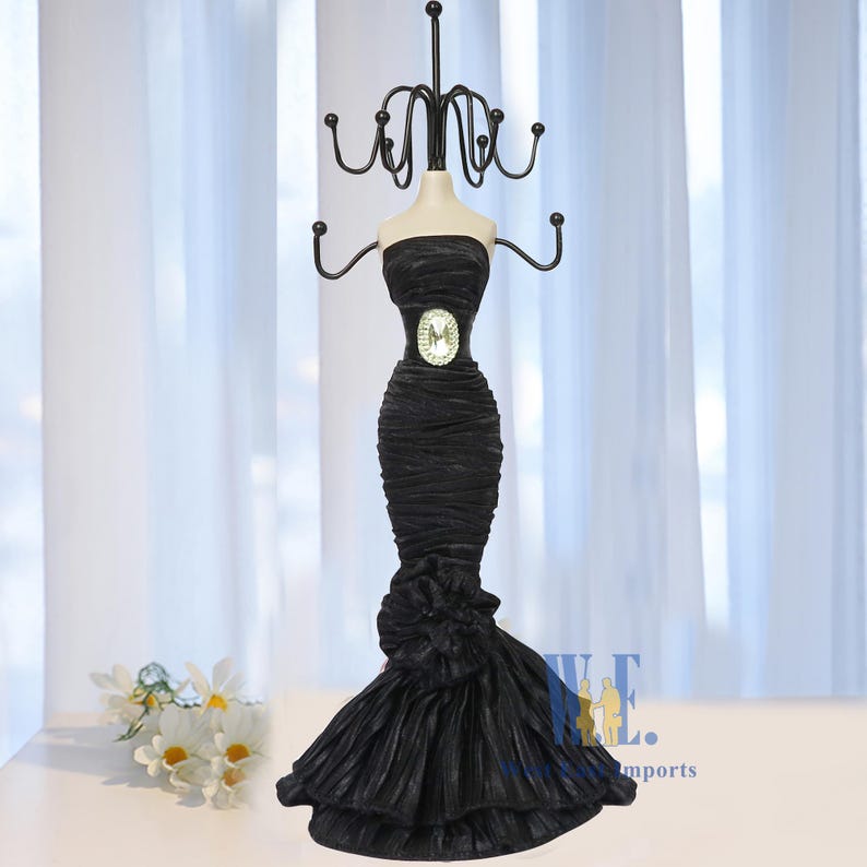 Jewlery Display Shoe Ring Holder Black Set - Mannequin Necklace Display ...