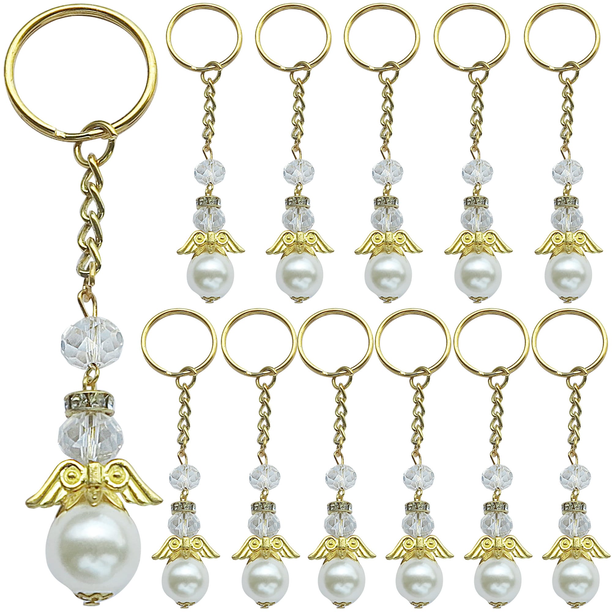 12 Pcs Baptism Gold Angel Keychain Favors Christening/ - Etsy