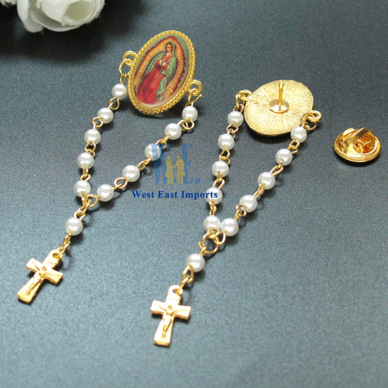 Our Lady of Guadalupe Rosary Lapel Pin 122436 PCS in Box - Etsy