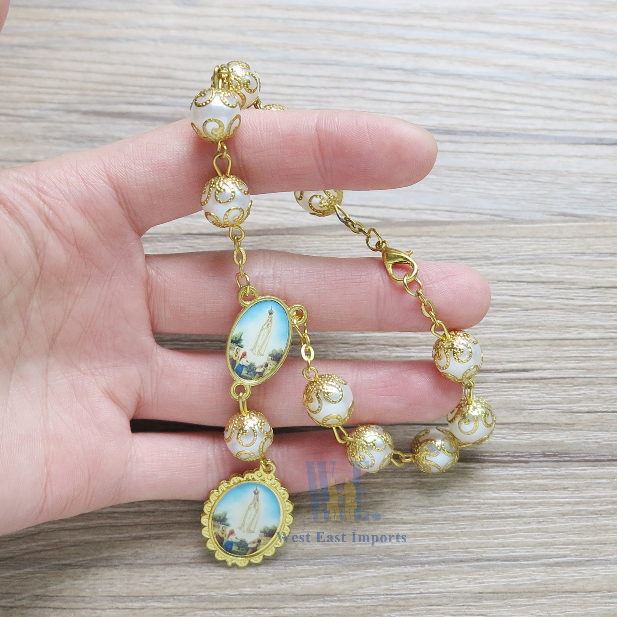 12 PCS Our Lady Fatima Decade Rosary Rearview Mirror Car Auto Rosary ...
