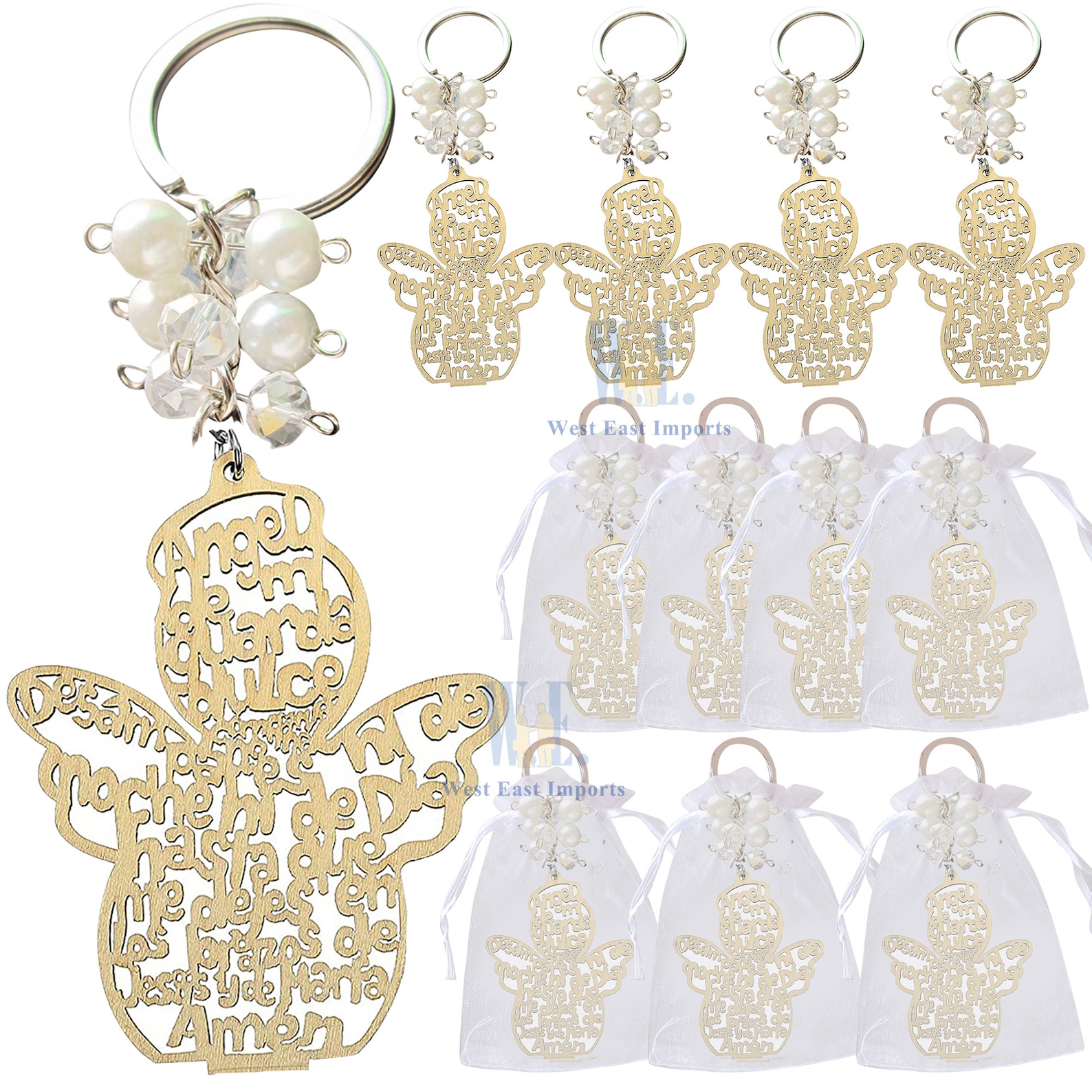 Baptism Angel Key Ring Made From Wood 12 PCS Communion - Etsy