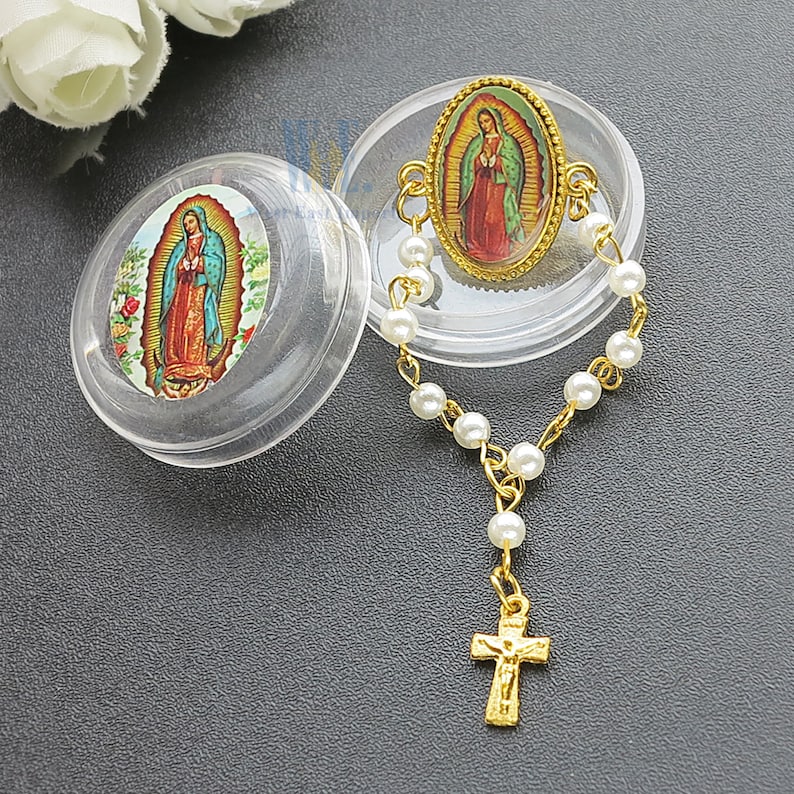 Our Lady of Guadalupe Rosary Lapel Pin (12,24,36 PCS) in Box - Baptism ...