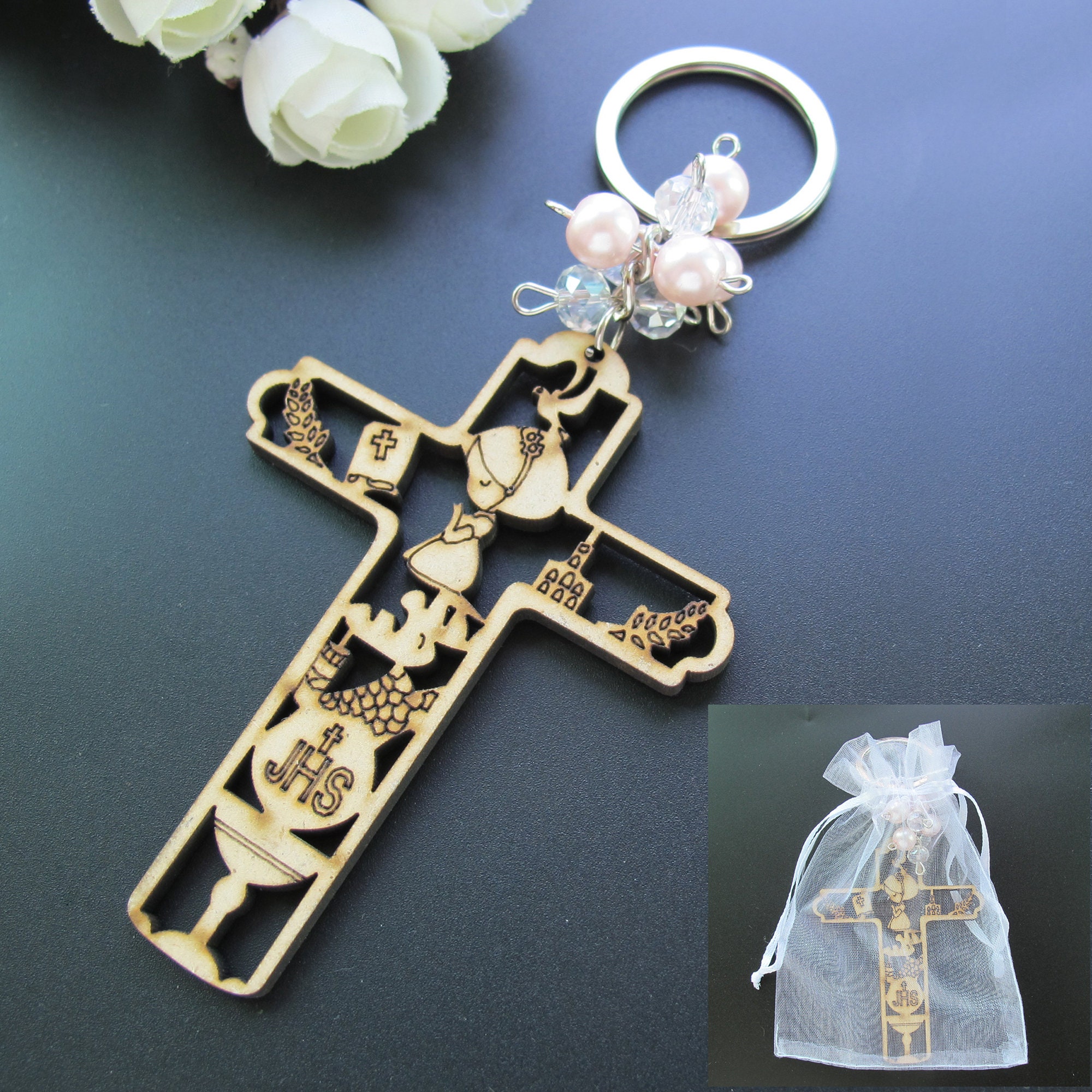 12 Pcs First Communion Wood Keychain Favor for Boys Girls Gift - Etsy
