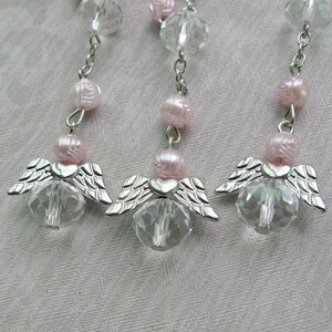 24 Pcs Pink Angel Mini Rosary Baptism Favors for Girl Recuerdos De ...