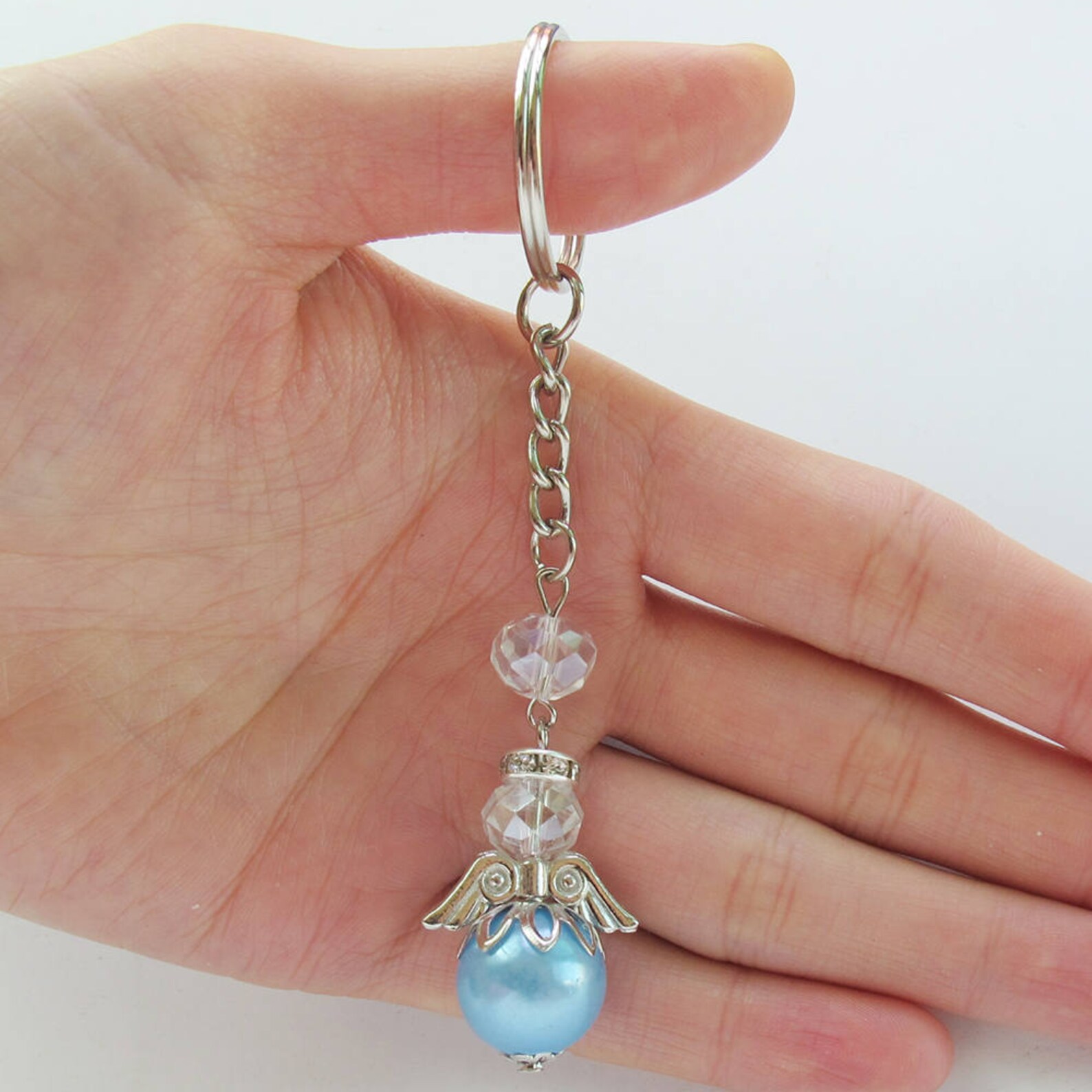 12 Pcs/pack, Beautiful Baptism Blue Angel Keychains Are Excellent ...