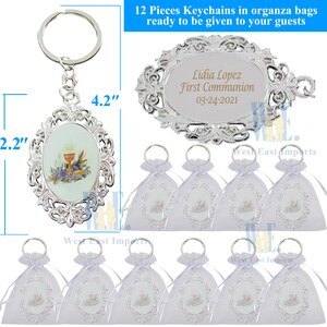 12 PCS First Holy Communion Key Chains With Personalized Laser Etched ...