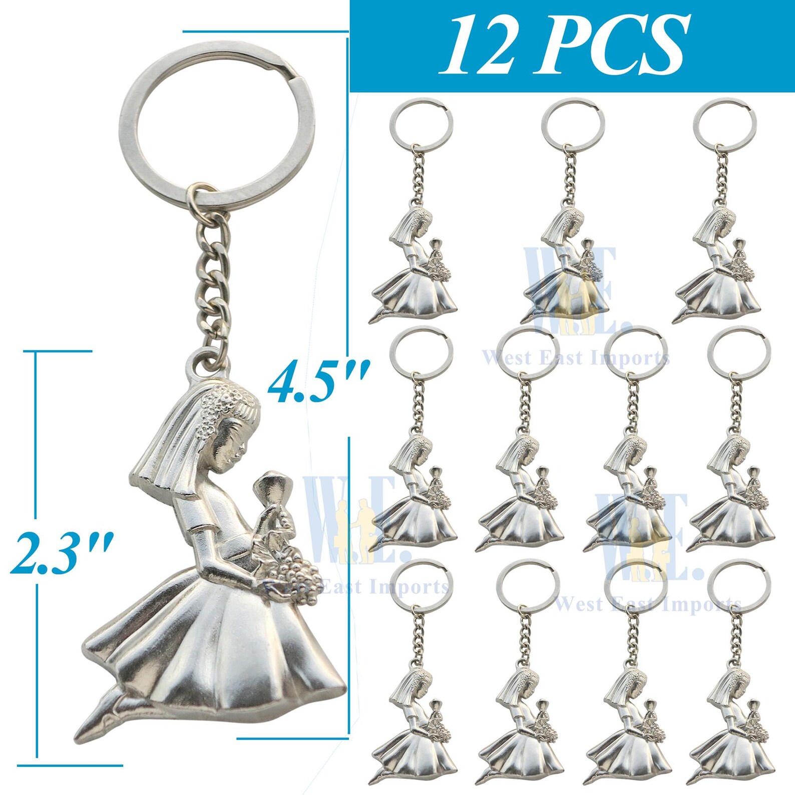 First Communion Keychain Party Favor Girl (12PCS) Recuerdos De Primera ...