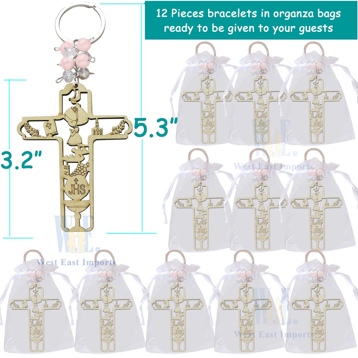 12 Pcs First Communion Wood Keychain Favor for Boys Girls Gift - Etsy