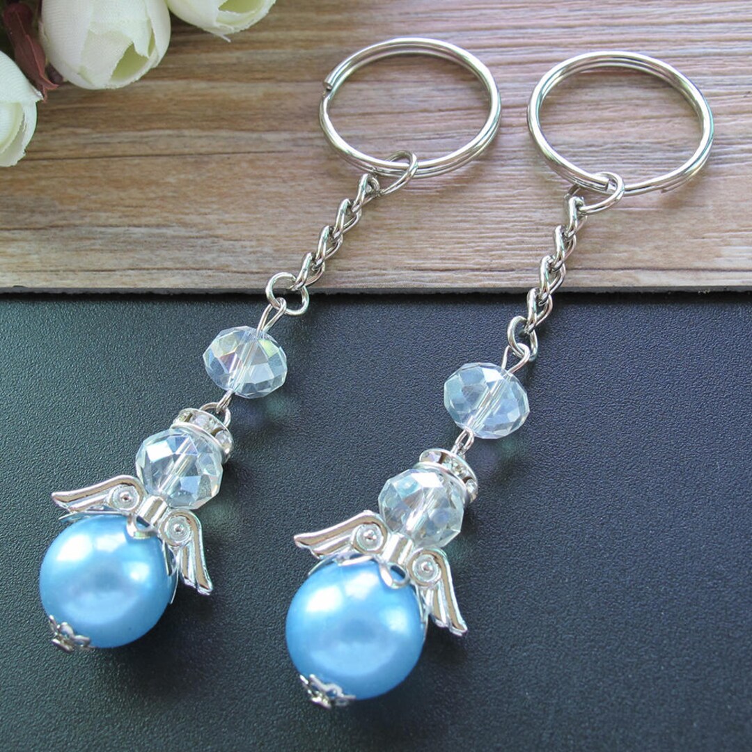 12 Pcs/pack, Beautiful Baptism Blue Angel Keychains Are Excellent ...