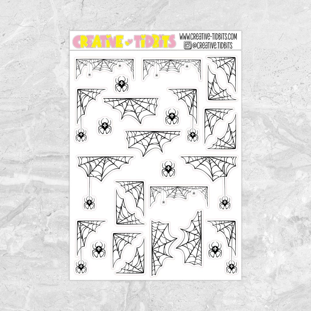 Spiderweb Stickers for Your Planner - Decorative Stickers - Journal ...