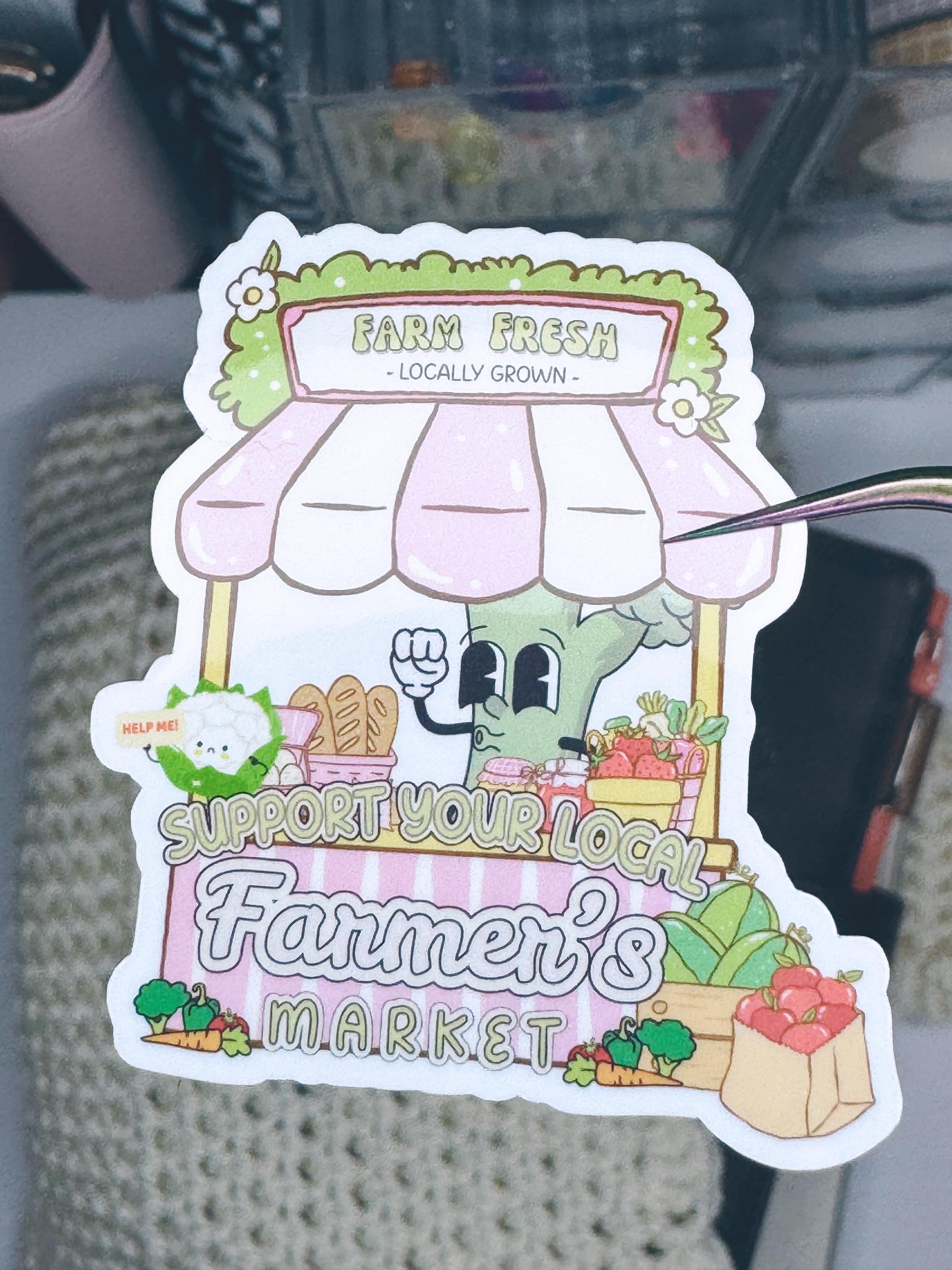 Farmers Market - Laminated Waterproof Vinyl Sticker - Matte - Glossy ...