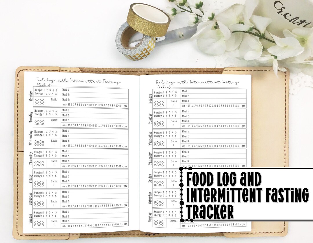 Weekly Intermittent Fasting Food Log for Traveler's - Etsy