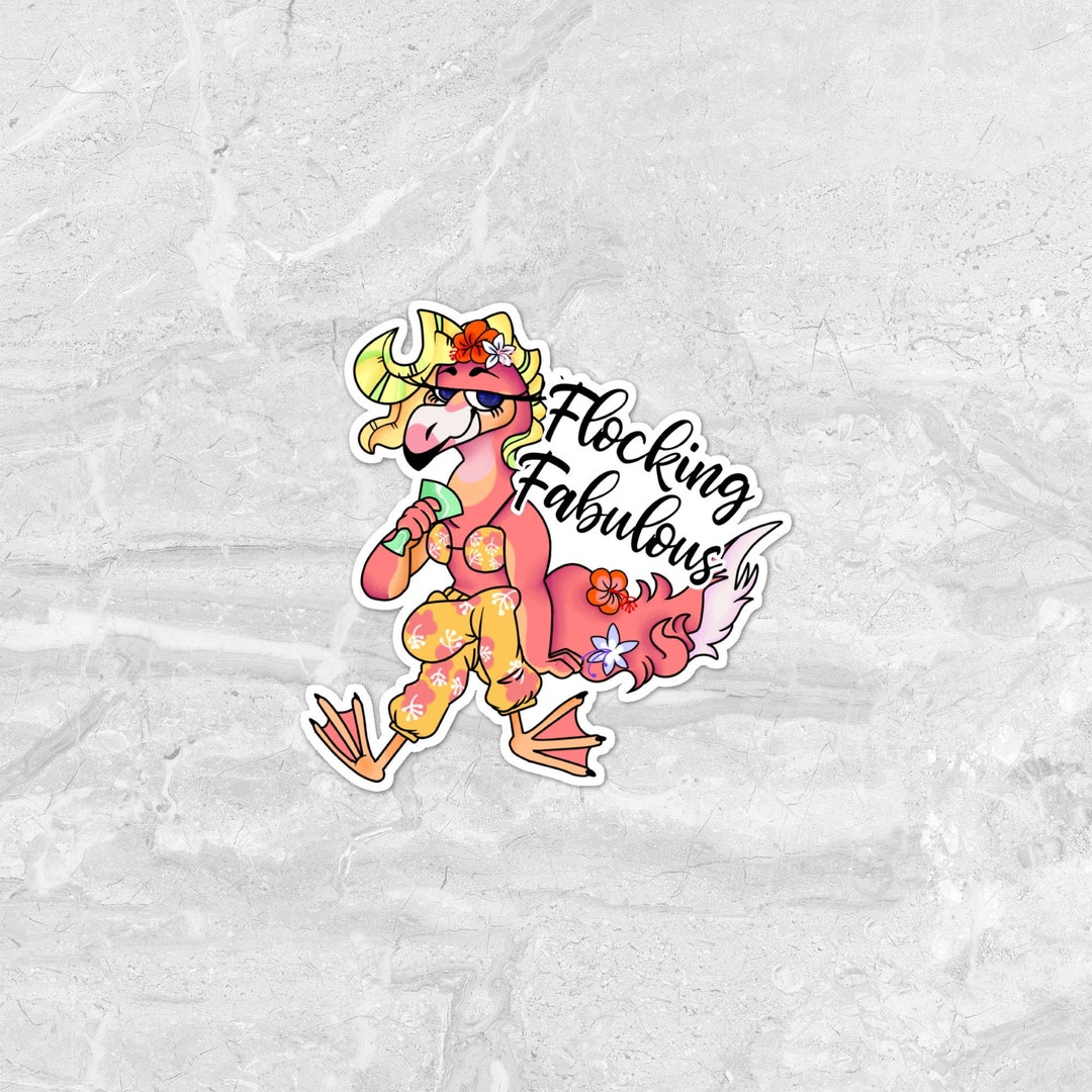 Flamingo Flocking Fabulous Sticker Die Cut Sticker Planner - Etsy