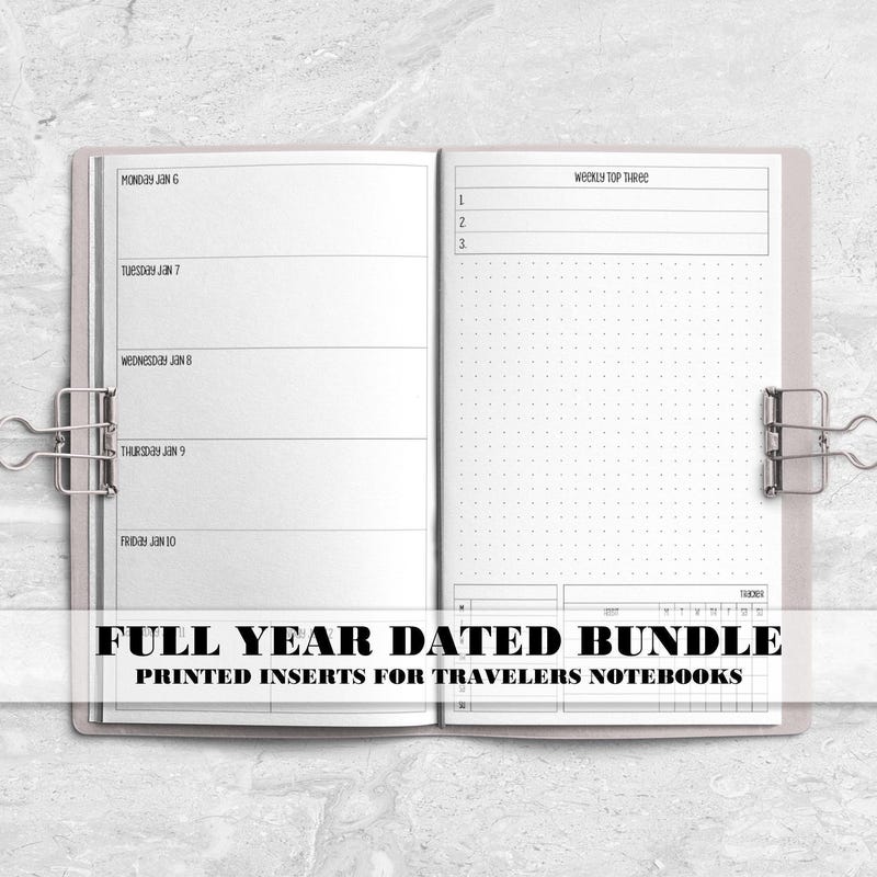 Calendar Insert A5 Traveler - Etsy