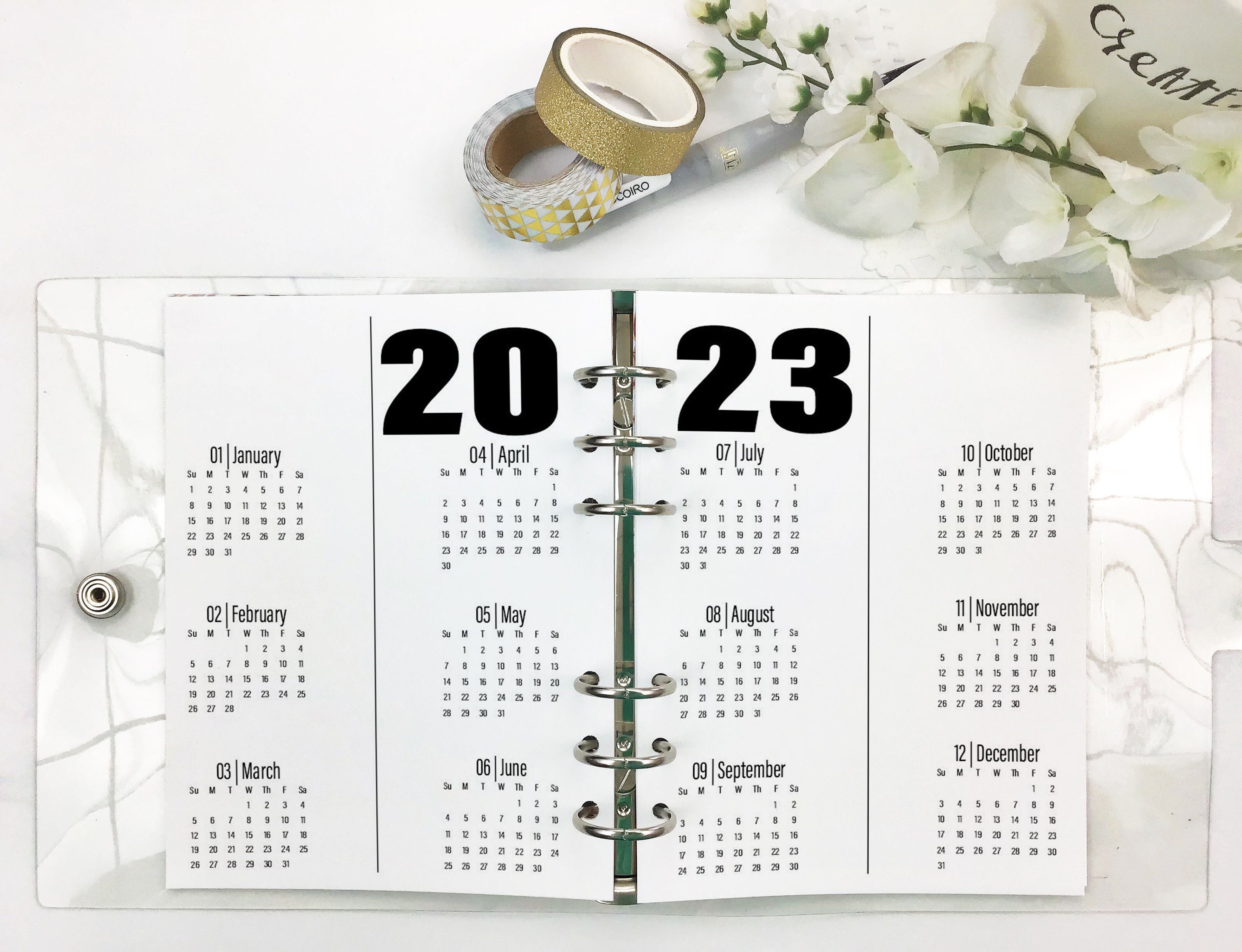 Dated Monthly Calendar for Ring or Disc Bound Planner Dated - Etsy