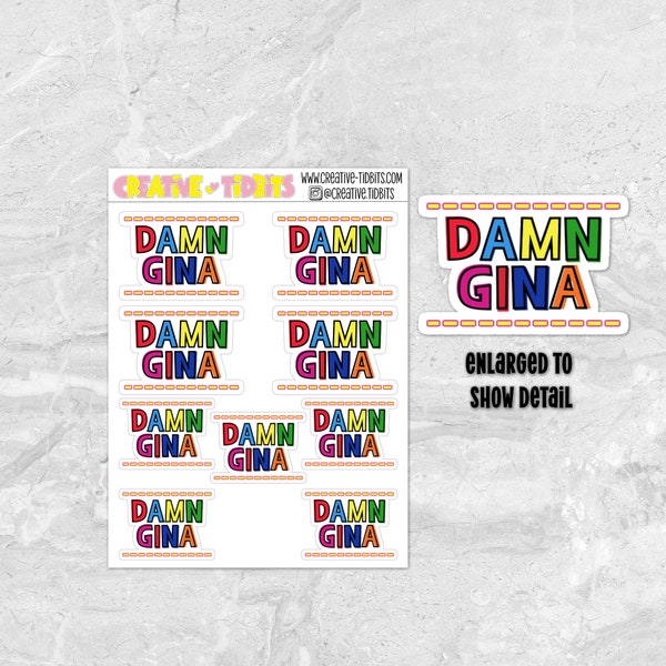 Gina Stickers - Etsy