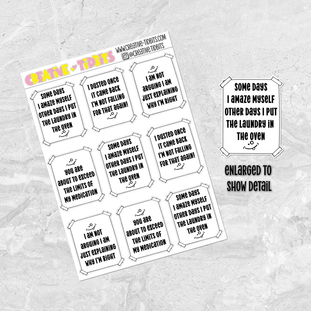 Sassy Poster Stickers Script Stickers Planner Stickers Funny Quote ...