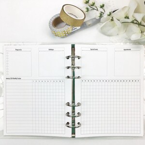 Dated Monthly Calendar With Tracker for Ring or Disc Bound Planner ...