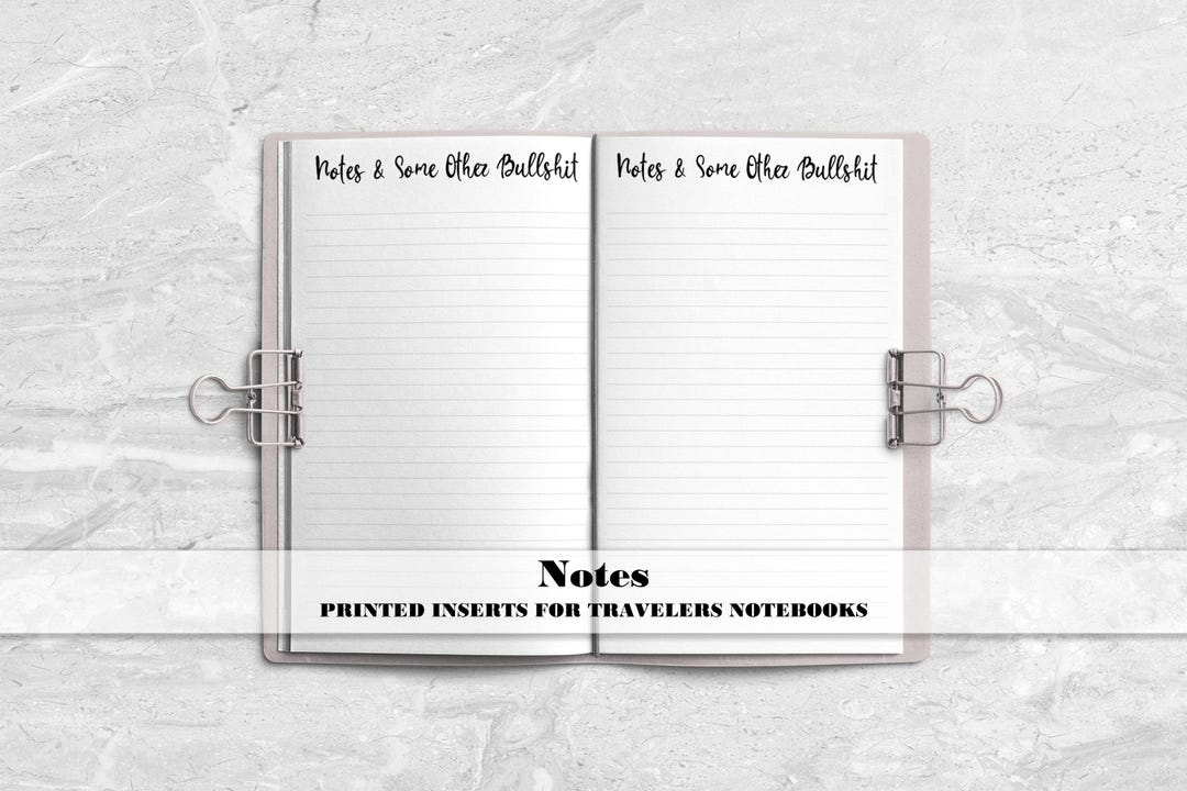 Snarky Notes Insert for Your Traveler's Notebook - Printed Travelers ...