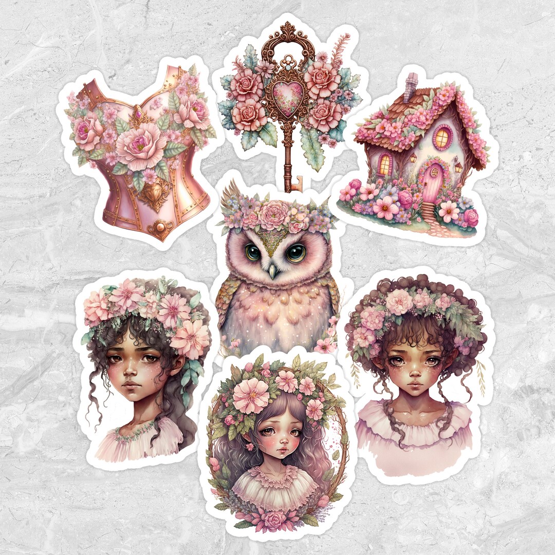 Princess Vintage Fantasy Pixie Flake Sticker Pack Sticker Bomb Sticker ...