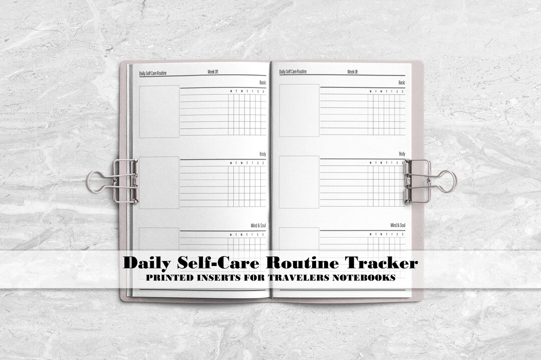 Self Care Daily Routine Tracker - Printed Travelers Notebook Insert - Etsy