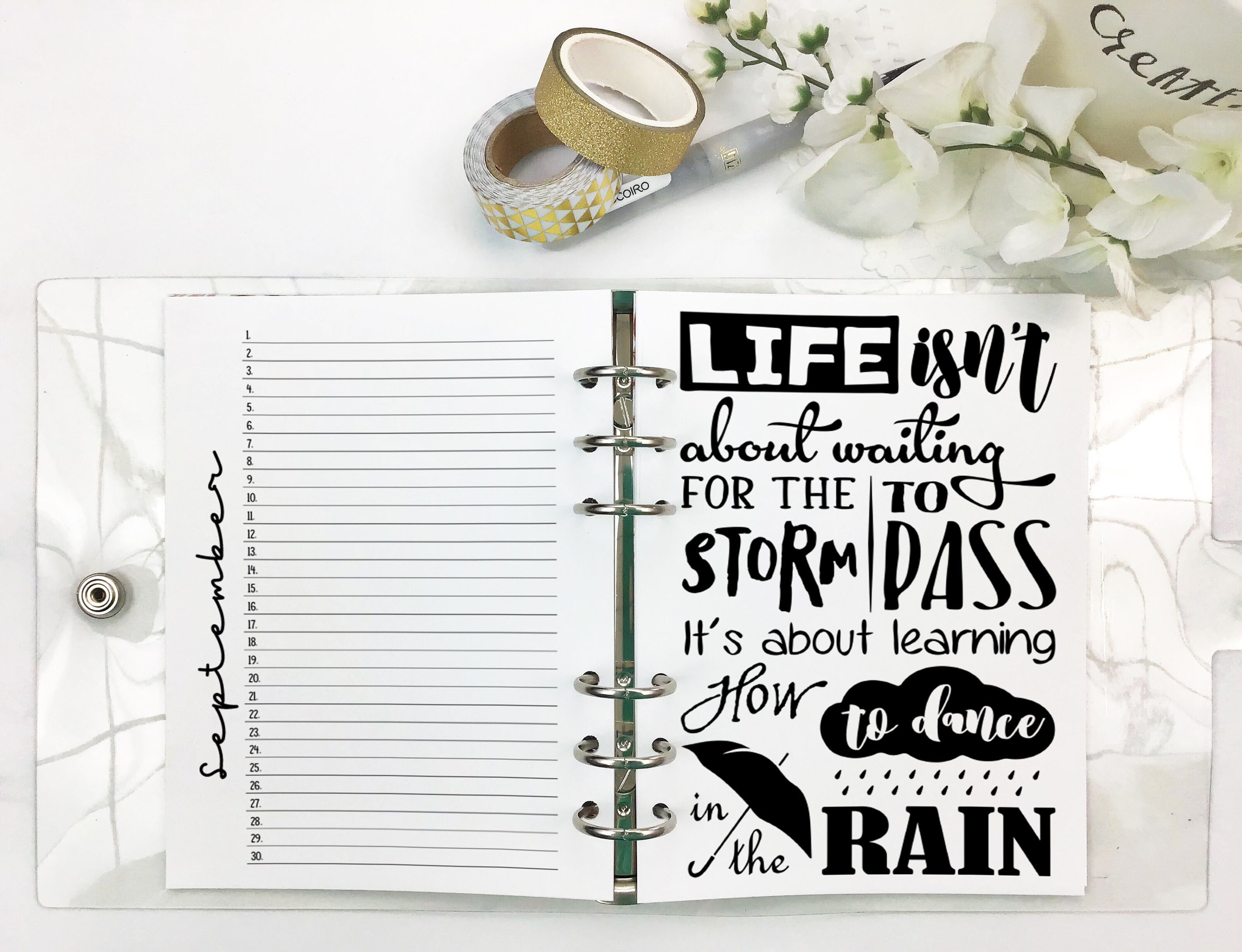 Perpetual Calendar Insert for Ring Bound Planners Printed | Etsy