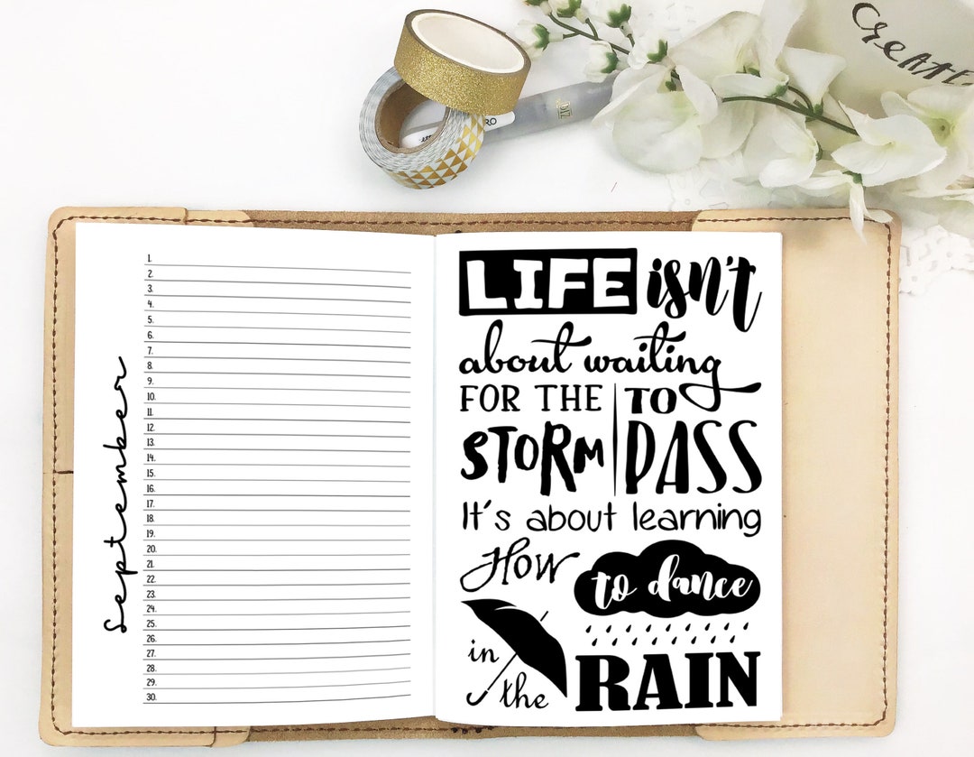 Perpetual Calendar for Your Traveler's Notebook Printed - Etsy