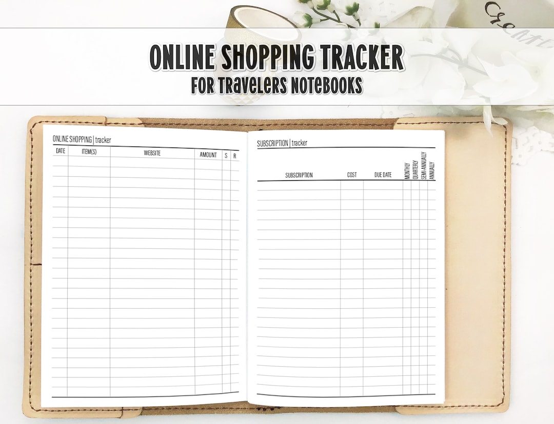 Online Shopping Tracker for Traveler's Notebook Printed Travelers ...