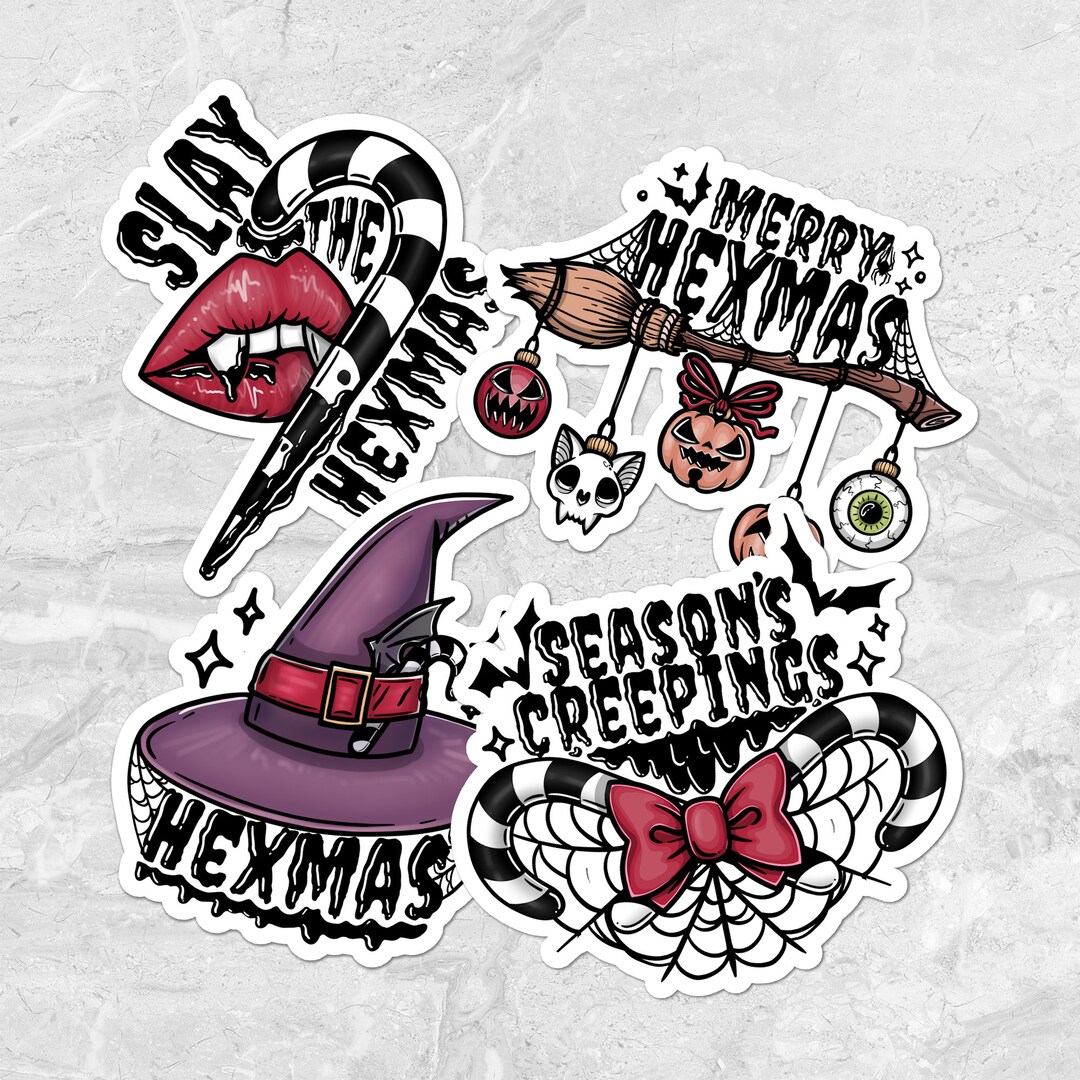 Merry Hexmas Spooky Christmas Flake Sticker Pack Sticker Bomb Sticker ...