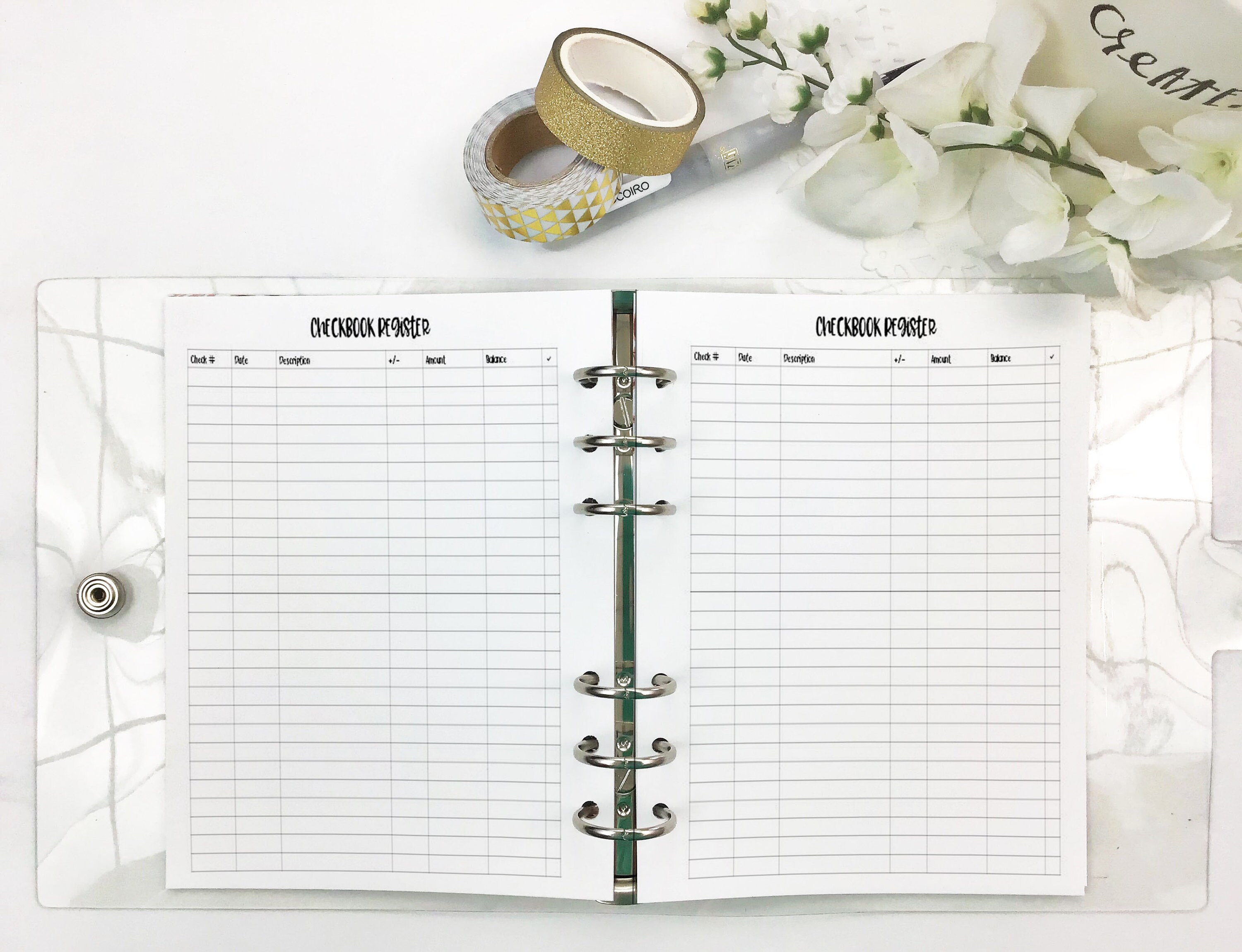 Printed Checkbook Register Insert for Ring Bound Planners - Etsy