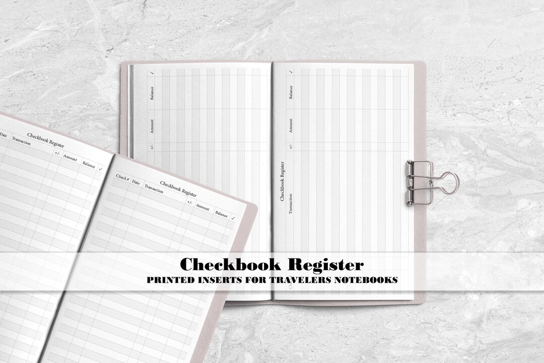 Checkbook Register for Your Travelers Notebook - Printed Travelers ...