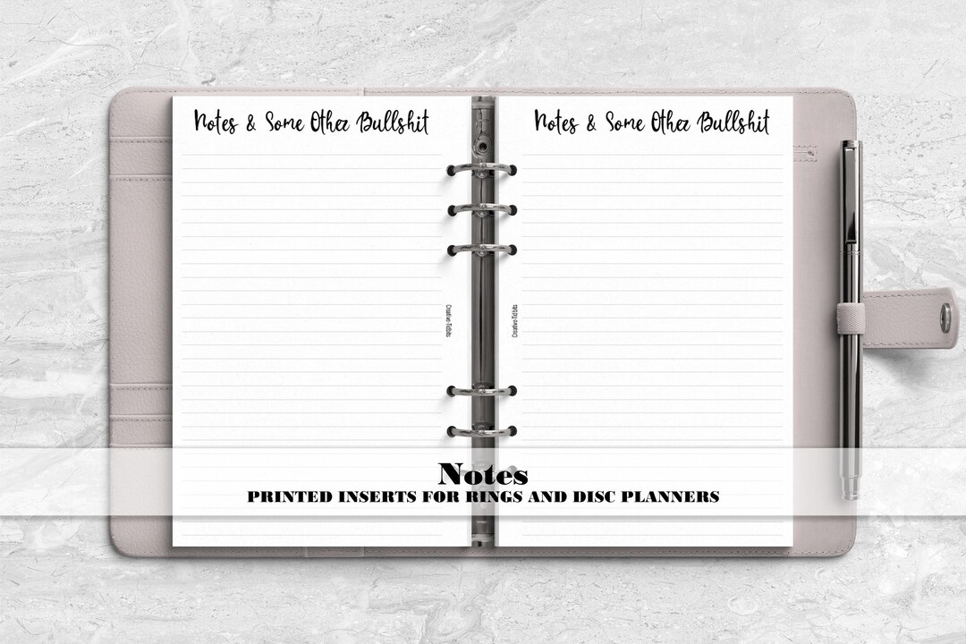 Snarky Notes Insert for Ring and Disc Bound Planners - Printed Planner ...