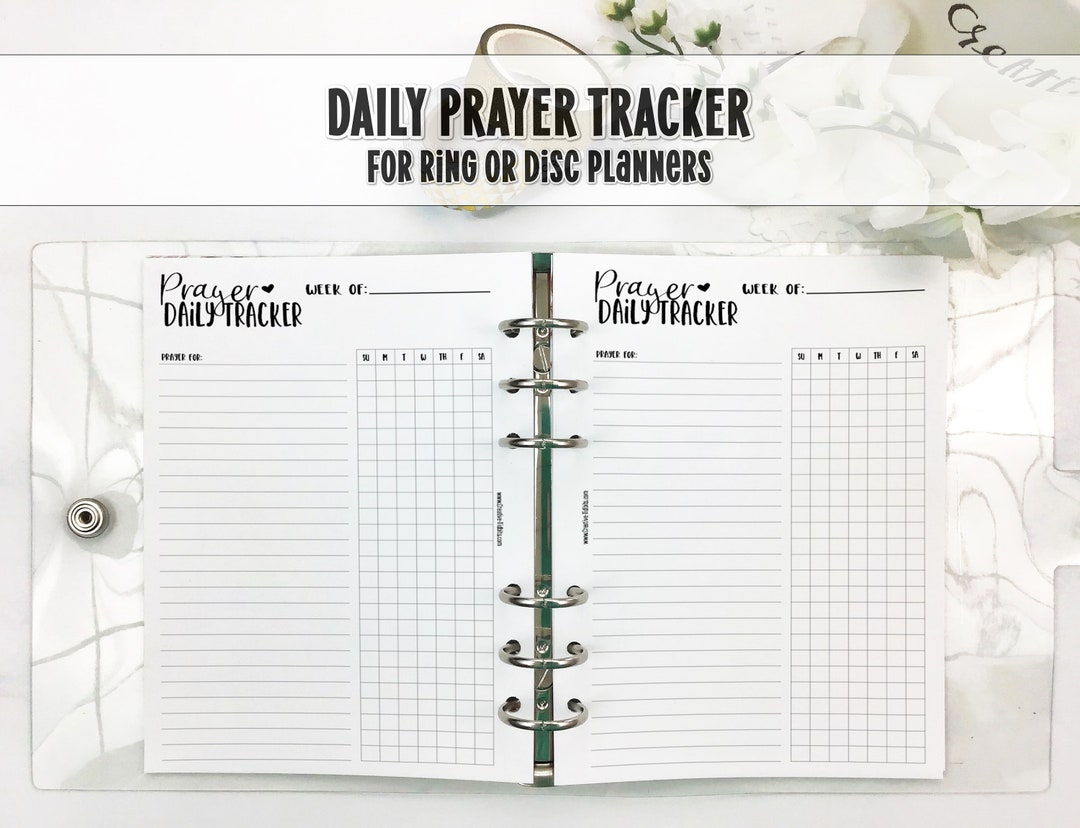 Daily Prayer Tracker for Ring and Disc Bound Planners Printed Planner ...