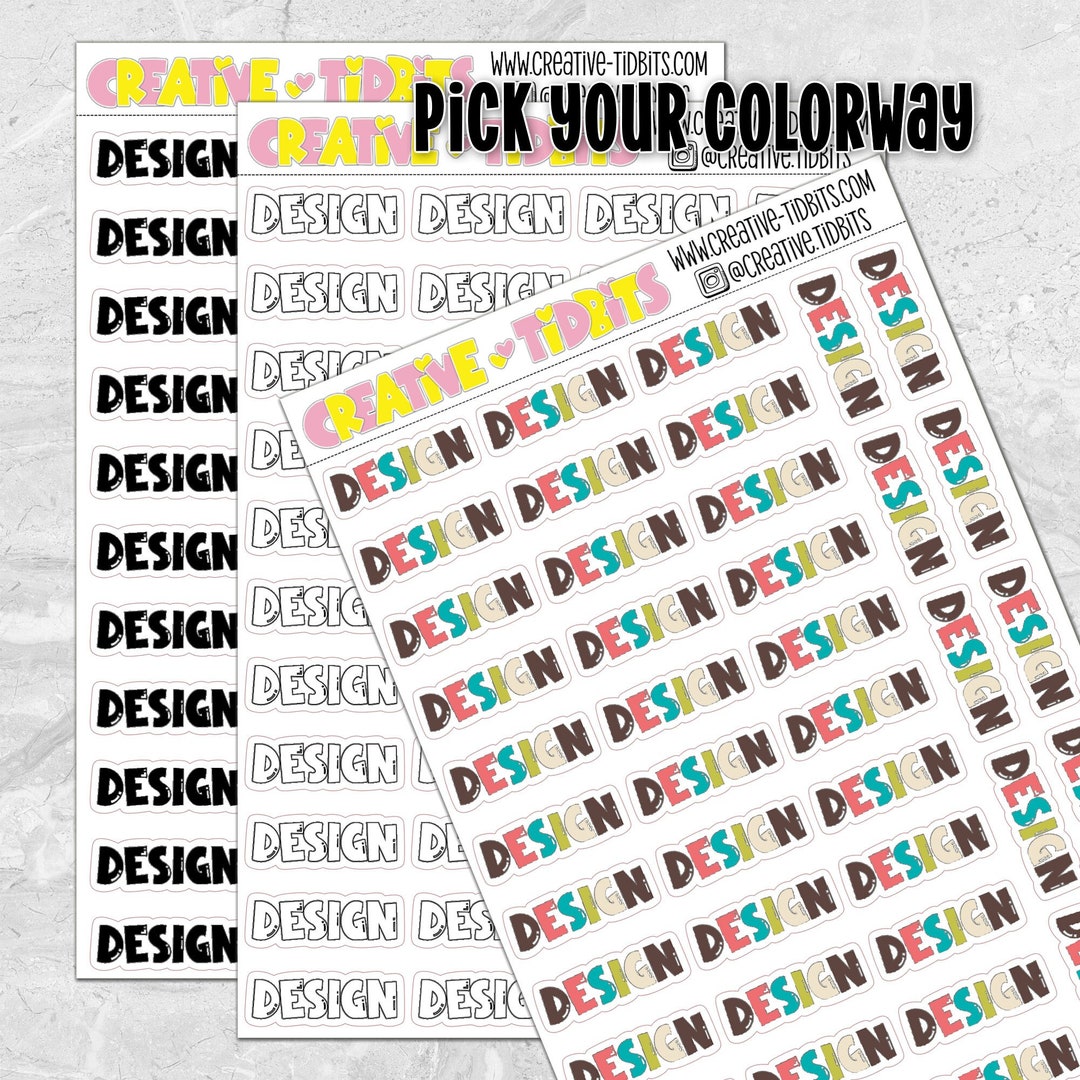 Design Bubble Text Planner Stickers - Kiss Cut Planner Stickers ...