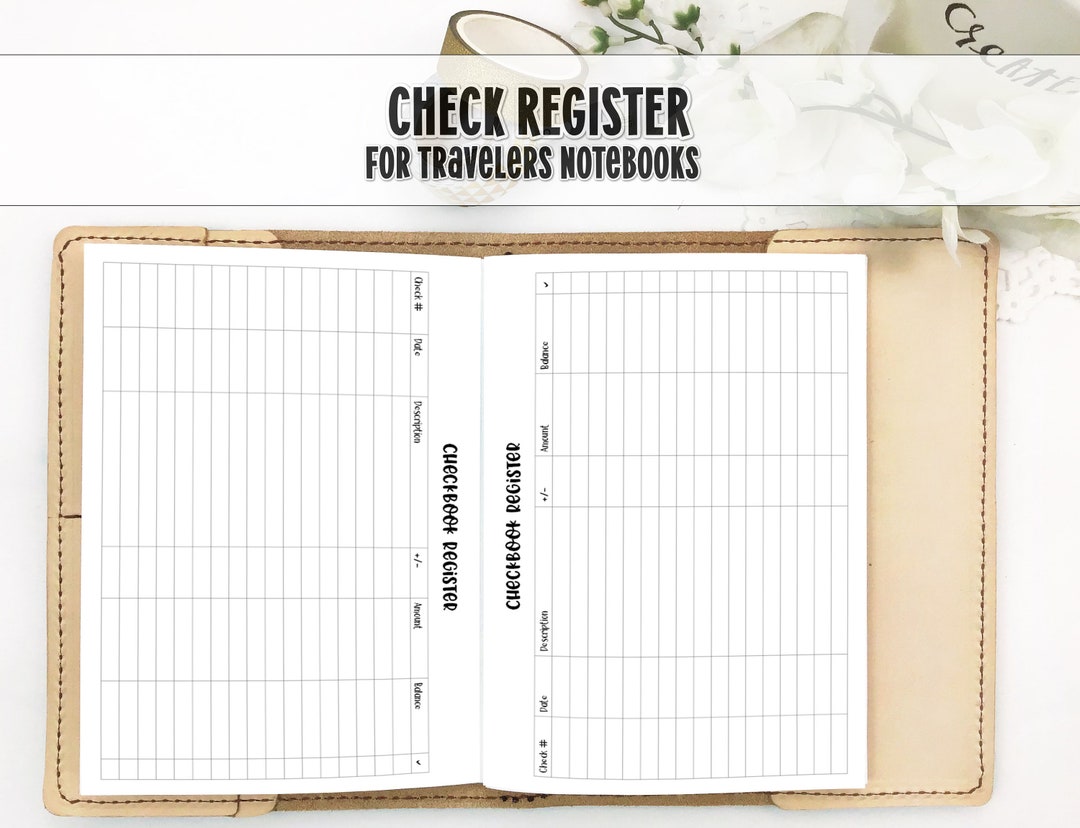 Checkbook Register for Your Travelers Notebook Printed Travelers ...