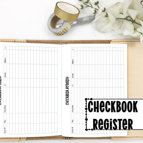 Checkbook Register for Your Travelers Notebook Printed - Etsy