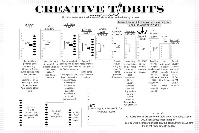 Week on 2 Pages Insert- Printed Planner Insert - Planner Insert - Disc ...